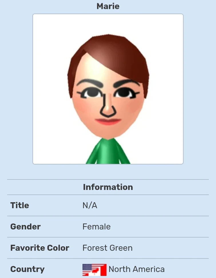 If the Miis were Pokémon Trainers: Marie | Fandom