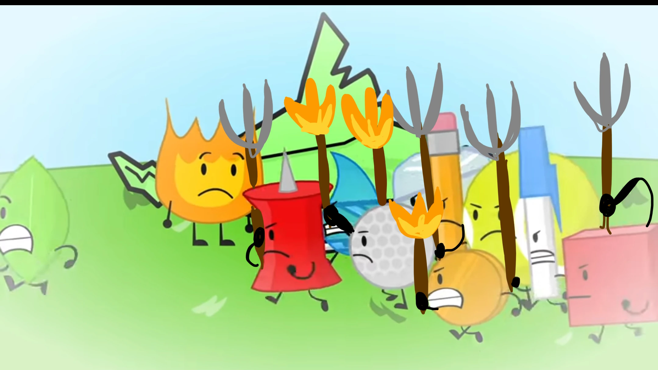 An angry mob killes leafy | Fandom