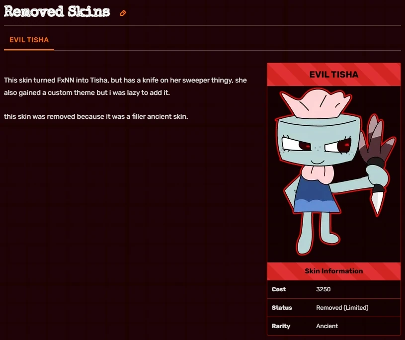 evil tisha skin shot dead in floor x | Fandom