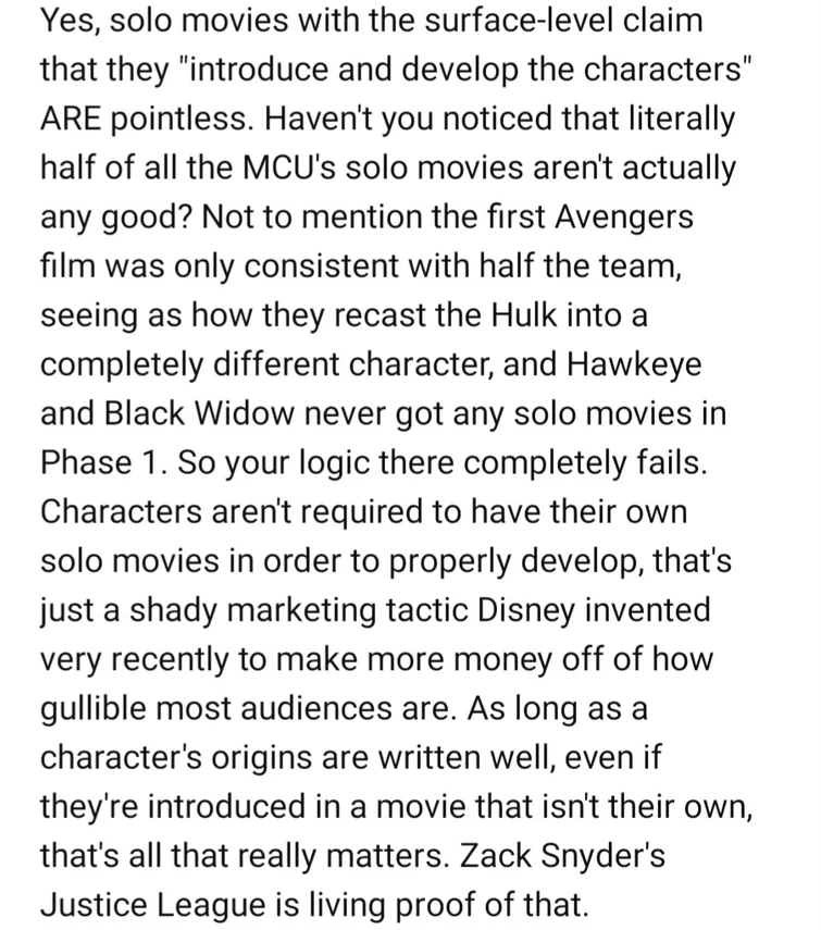Do you agree with this statement? That solo superhero movies are pointless? | Fandom