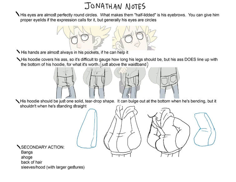 W2H2 Sock and Jonathan animation note sheets (from Erica Wester's ...