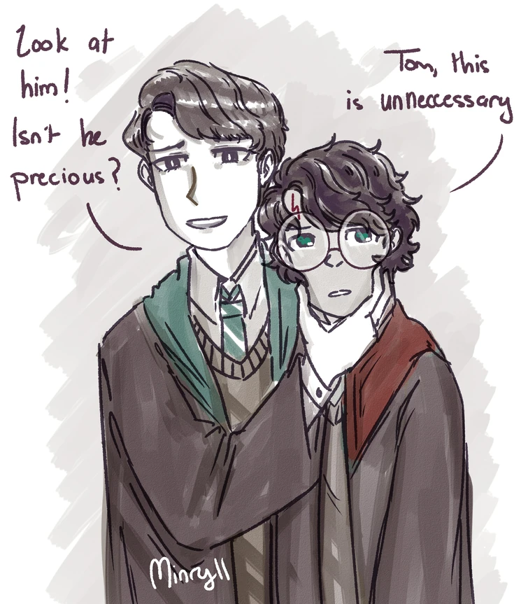 16 Tom Riddle x Harry art by Minryll | Fandom