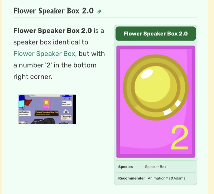 Lazy recommended characters 5: Flower Speaker Box 2.0 | Fandom