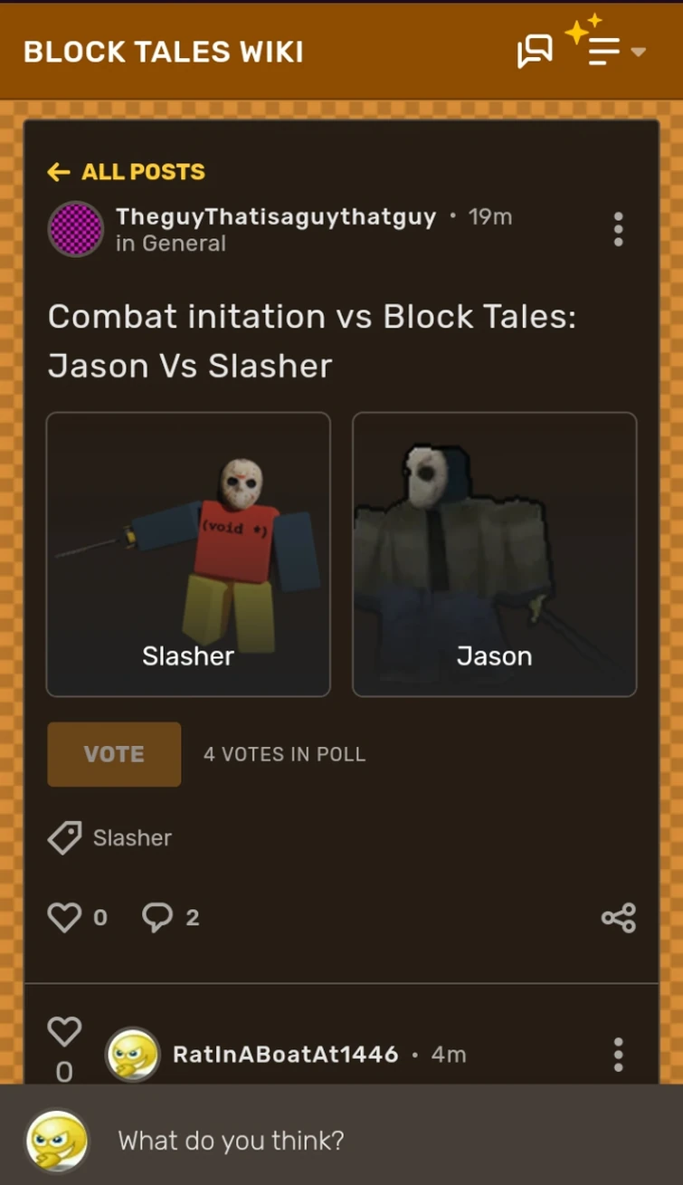 Combat initation vs Block Tales: Jason Vs Slasher | Fandom
