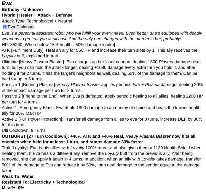 Character Overview: Eva | Turnium | Fandom