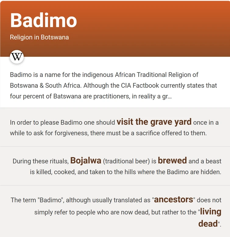 ah yes, the religion badimo | Fandom