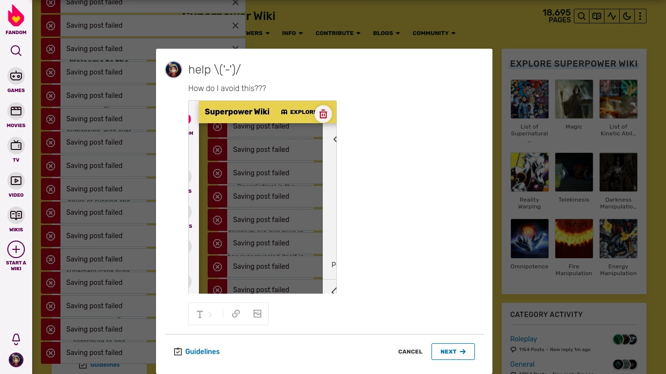 Help (please read comments) | Fandom