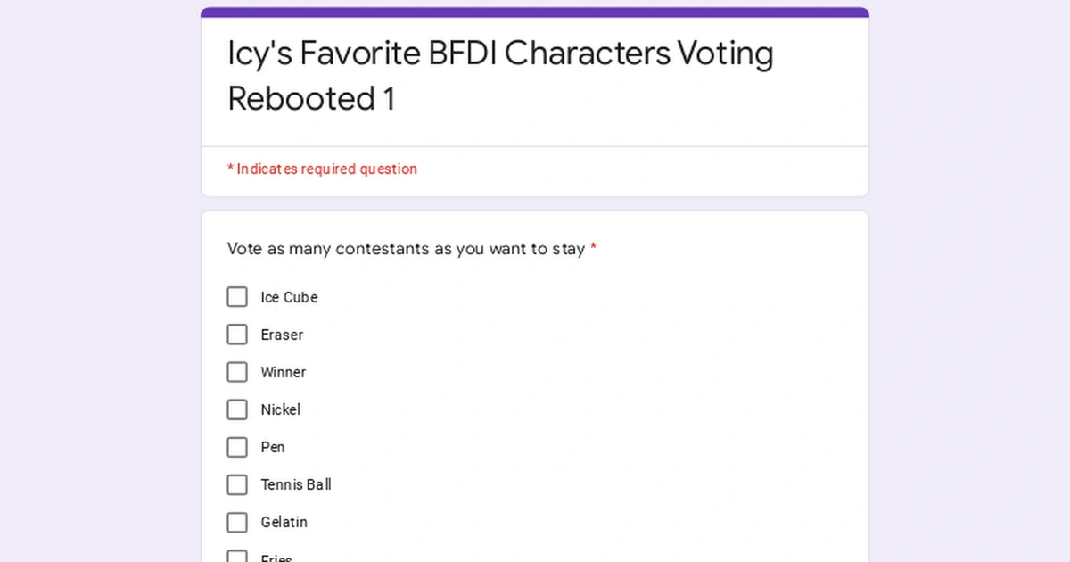 Icy's Favorite BFDI Characters Rebooted 1. Vote as many times as you ...