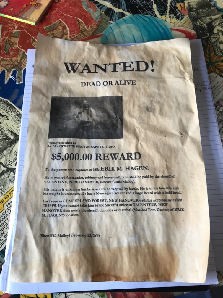I created a real life wanted poster for my RDO character | Fandom