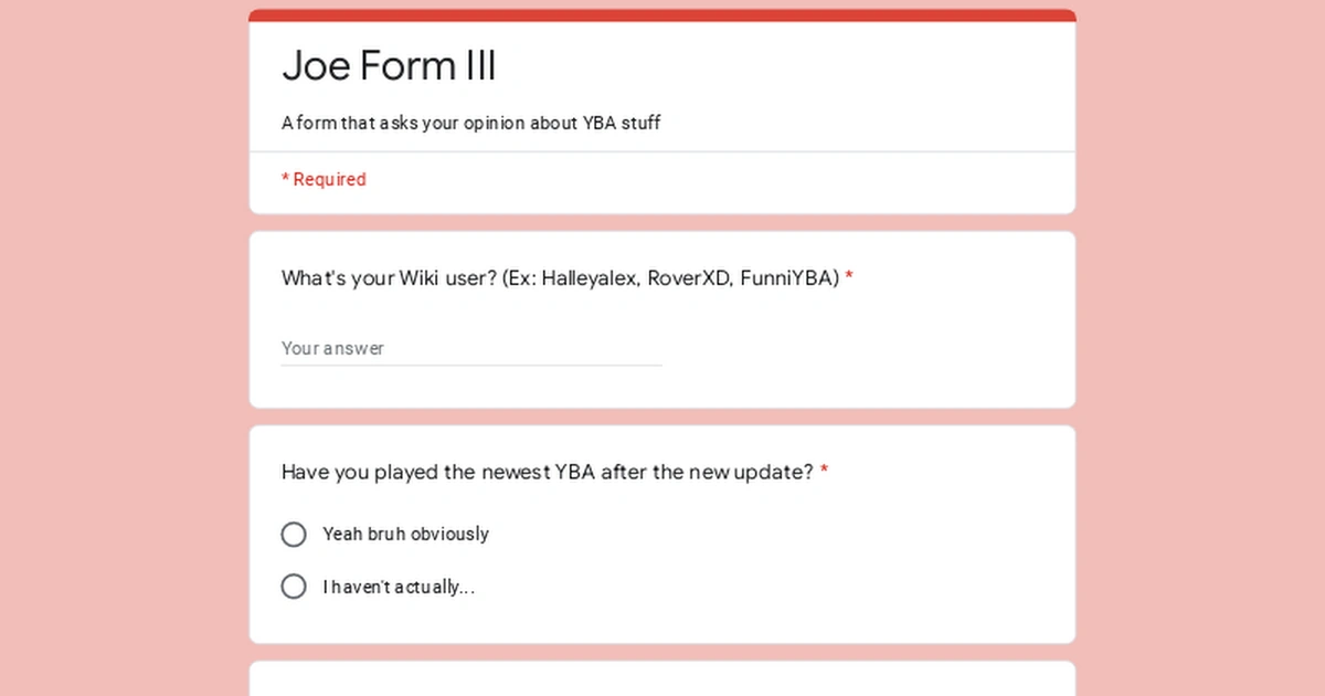 Joe Form III ~=~ [OPEN NOW] | Fandom