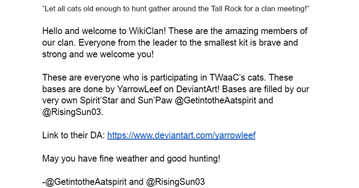 Hey, TWaaC Google Doc Cat List Update!! | Fandom