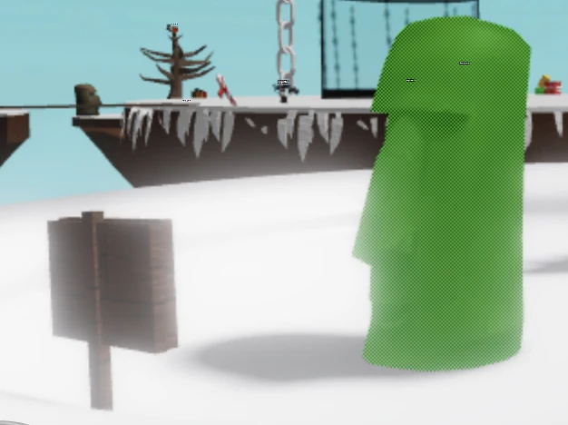 Green moai reading the sign | Fandom