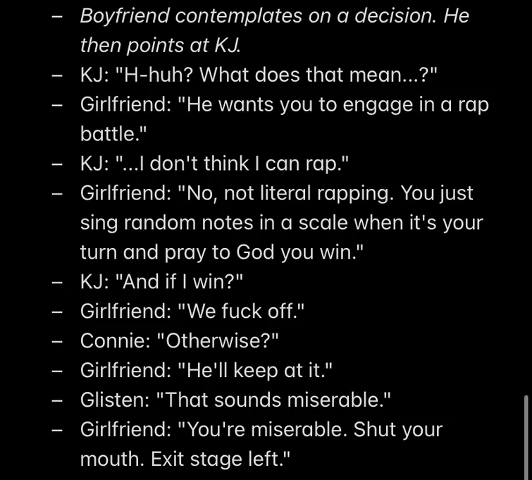 sneak peek to the dialogue for the first song off kj's week (wonders ...