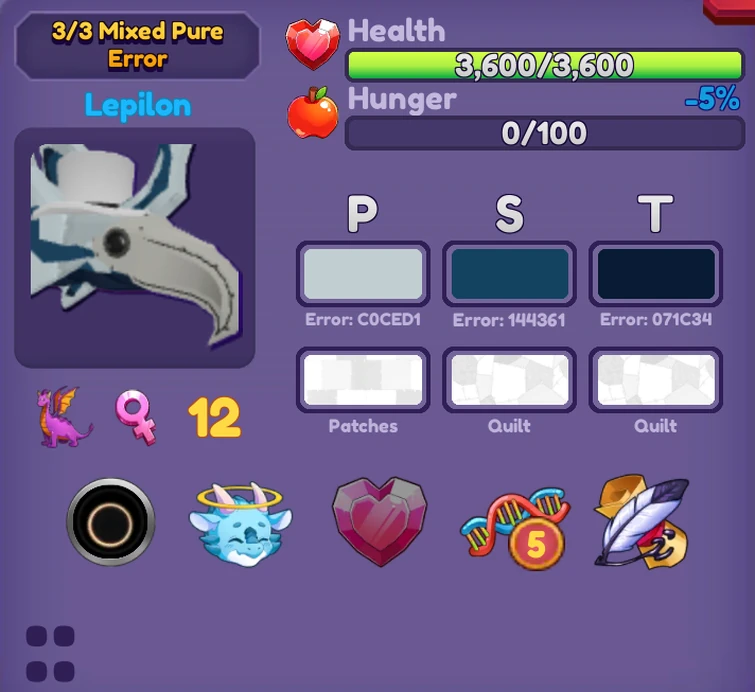 W/F/L M: fm pure error dex + 3/3 mixed error moth | T: fm 3/3 mixed ...