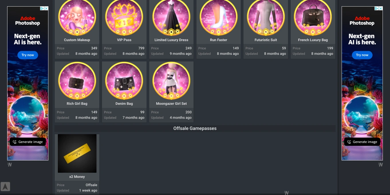 Was looking at DTI game passes and 2X MONEY AHHHH its ofsale which ...