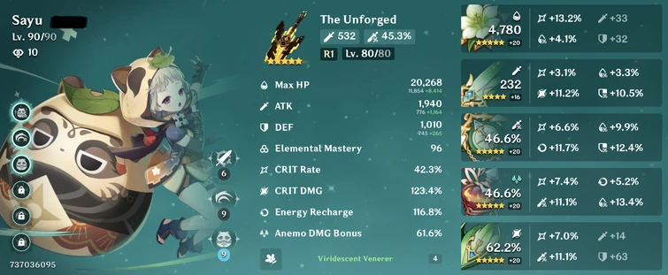 Any criticisms of my DPS Sayu build? | Fandom