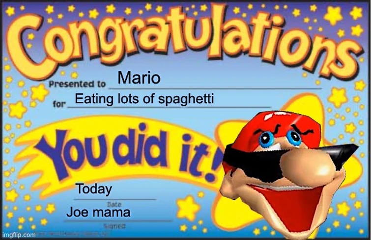 A certificate for Mario | Fandom