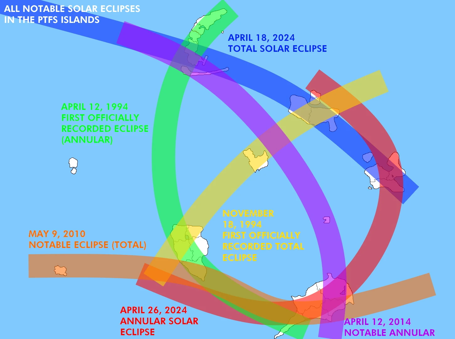 Map of all notable eclipses across the PTFS Islands (especially ...