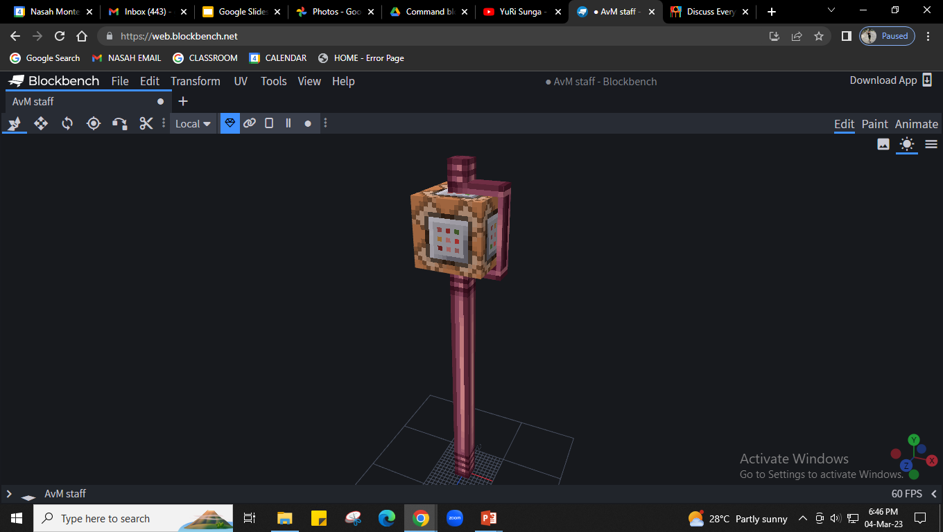 King Orange's command block staff recreated in Blockbench. | Fandom
