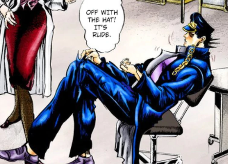 Ok, we need to talk about the way Jotaro sits in this Photo... | Fandom