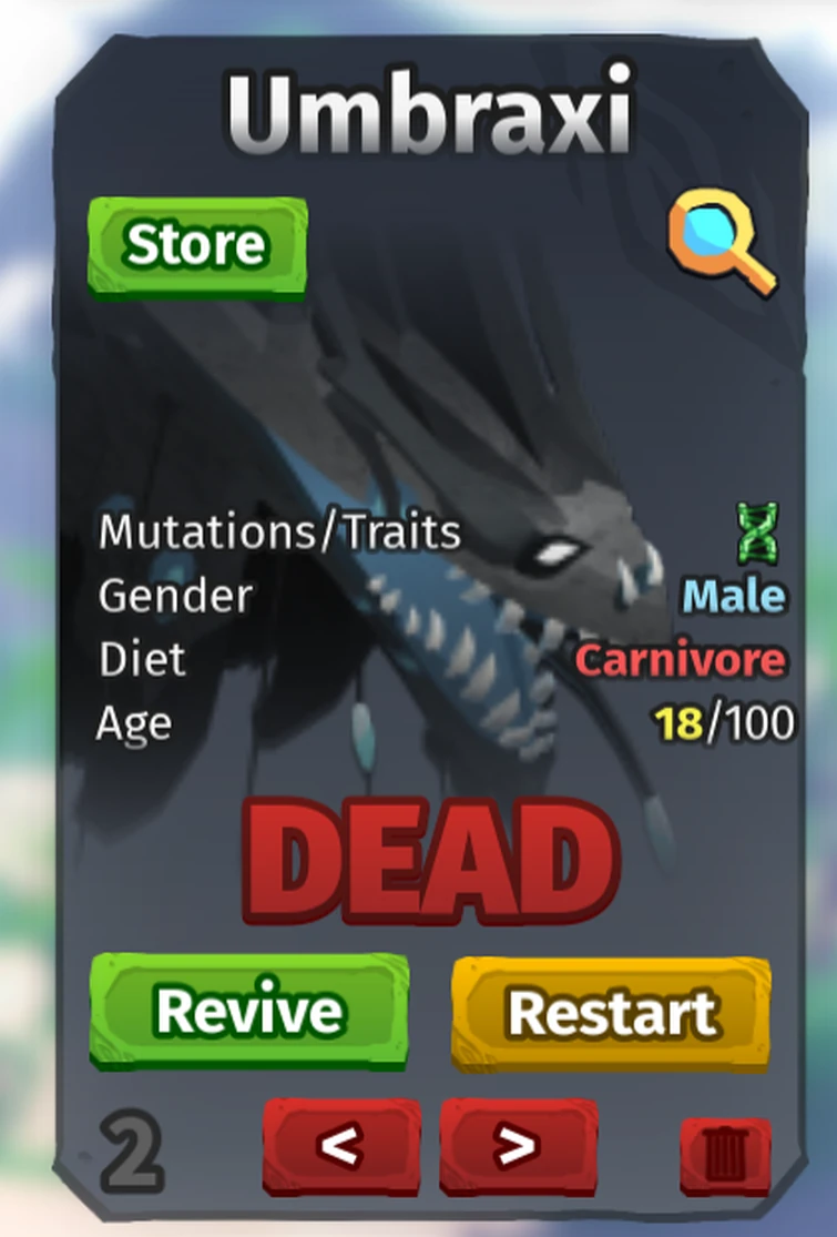 Can anyone let me borrow a umbraxi spec so i can restart my stored ...