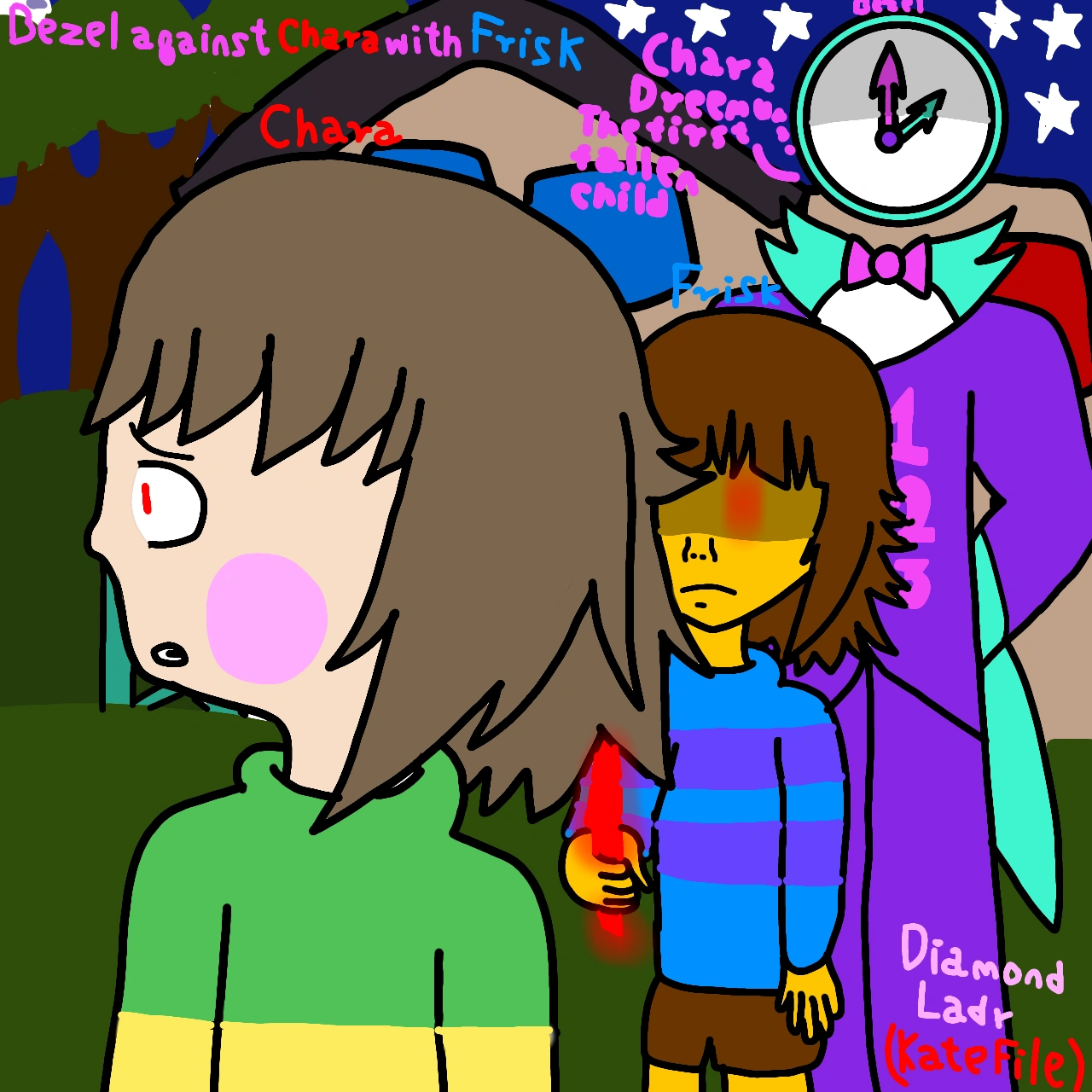 Bezel uses Frisk to attack Chara | Fandom
