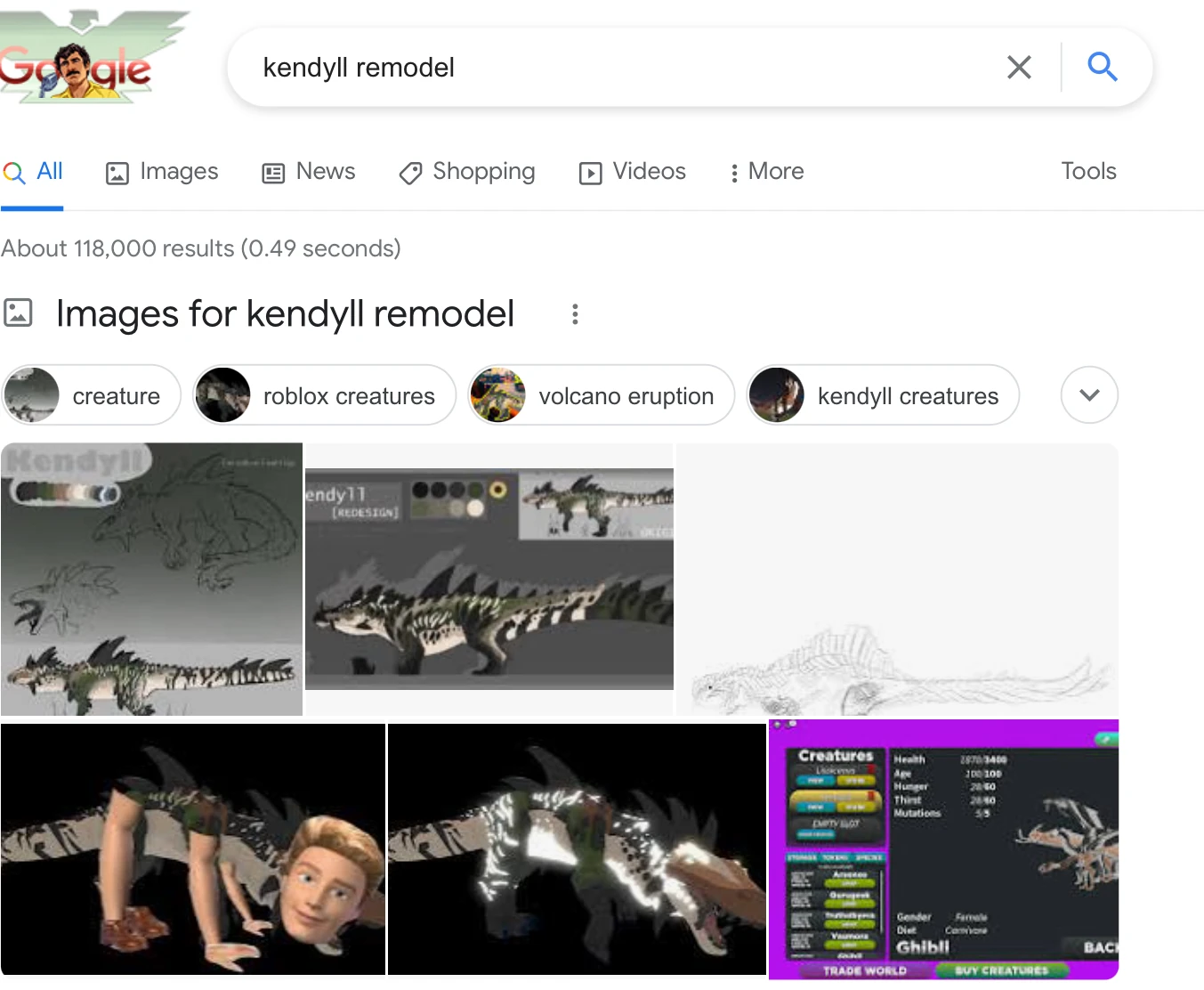 Totally normal results for kendyll redesign in google | Fandom