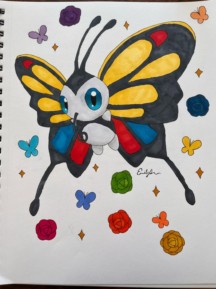 Beautifly fanart ️💛💙🖤🤍🦋 | Fandom