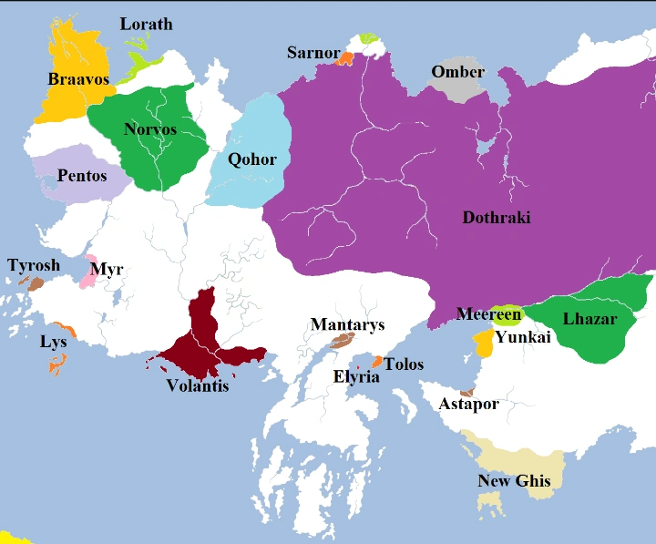 Essos, límites territoriales*, población de las Ciudades Libres** | Fandom