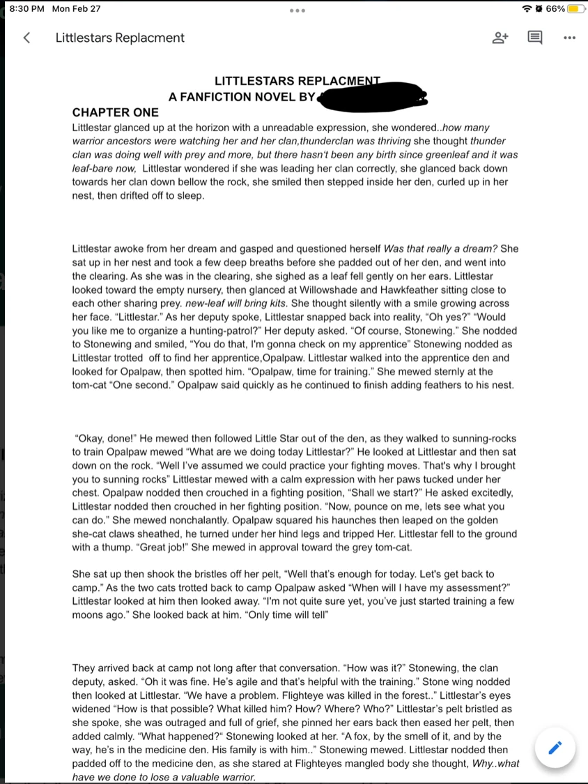 The start of my fanfiction | Fandom