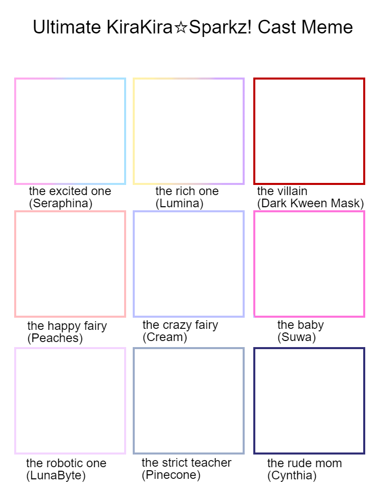 recast meme template for my PG rated magical girl series called ...
