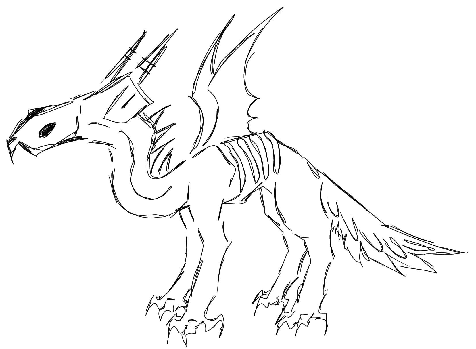 day 1 of drawing random oversimplified creatures with 2 fingers on my ...