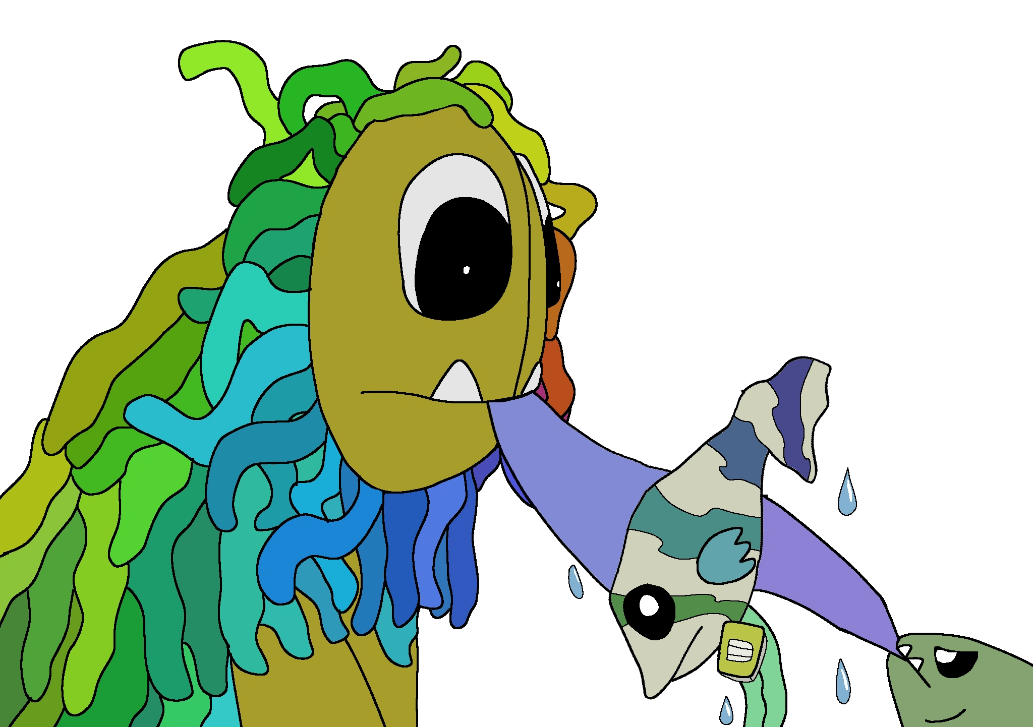 🌻🐟Yarnaby and Rodrick Aggressive-fish trying to have their meal | Fandom