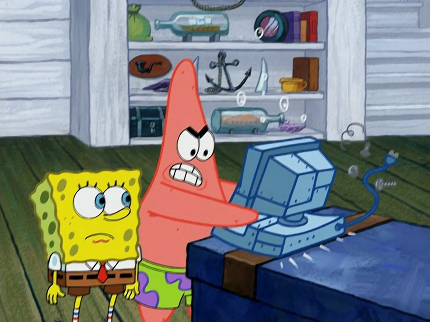 Why Patrick smashes Mr. Krabs computer? (wrong answers only) | Fandom