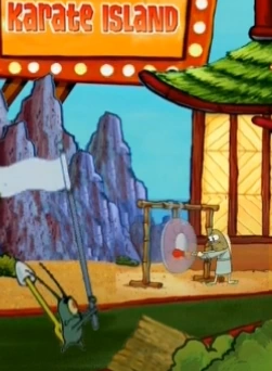 Plankton surrendering himself in Karate Island | Fandom