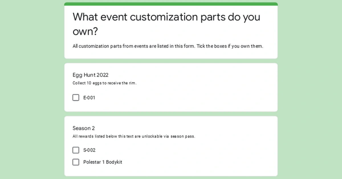 What event customization parts do you have on your inventory? | Fandom