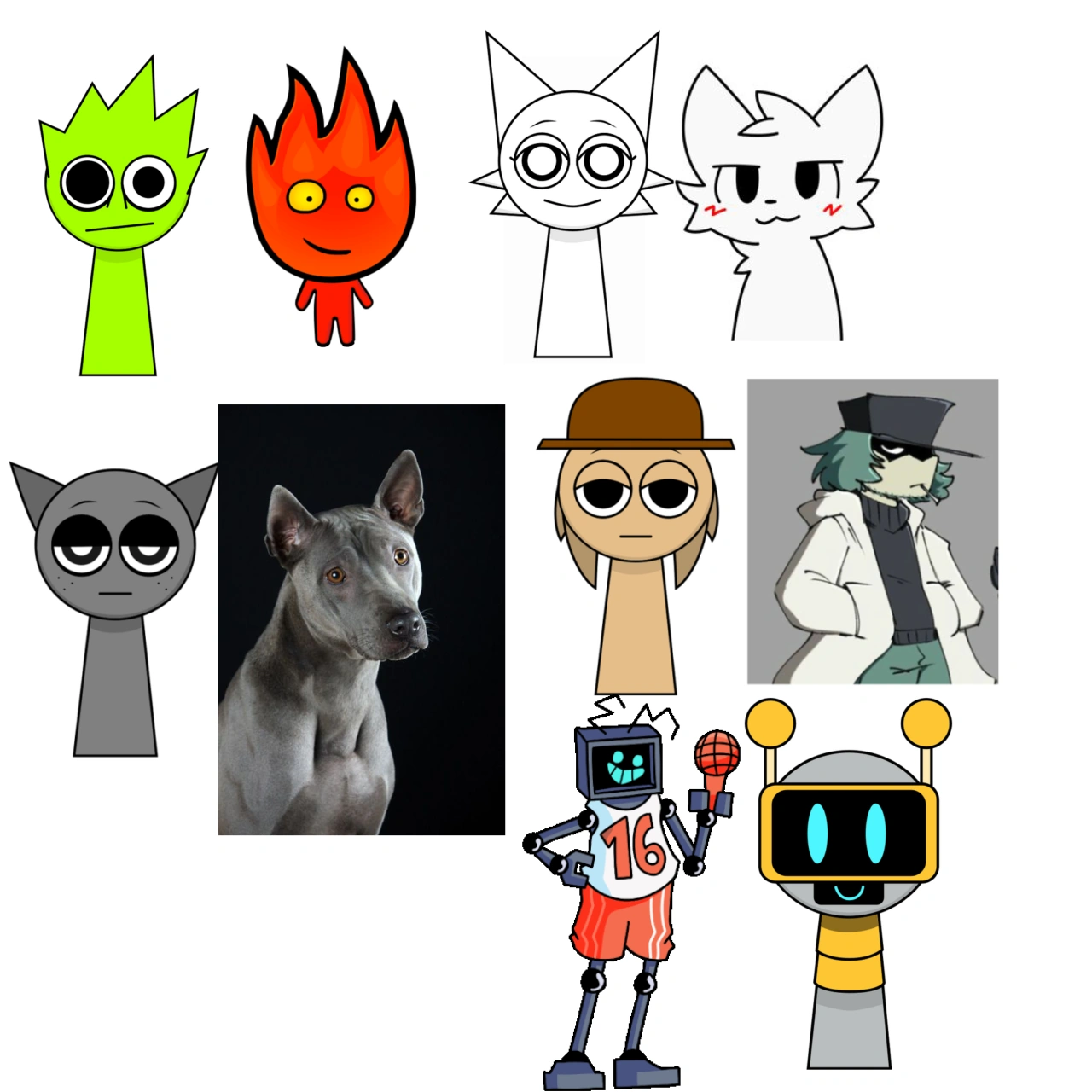 LMAO some Sprunki characters remind me of others for no absolute reason ...