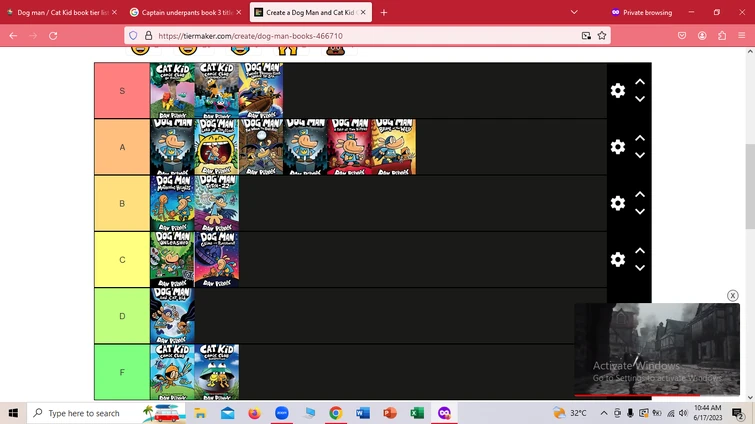 Dog Man/CKCC books tier list (TheRealSennaLol respect other's opinions ...