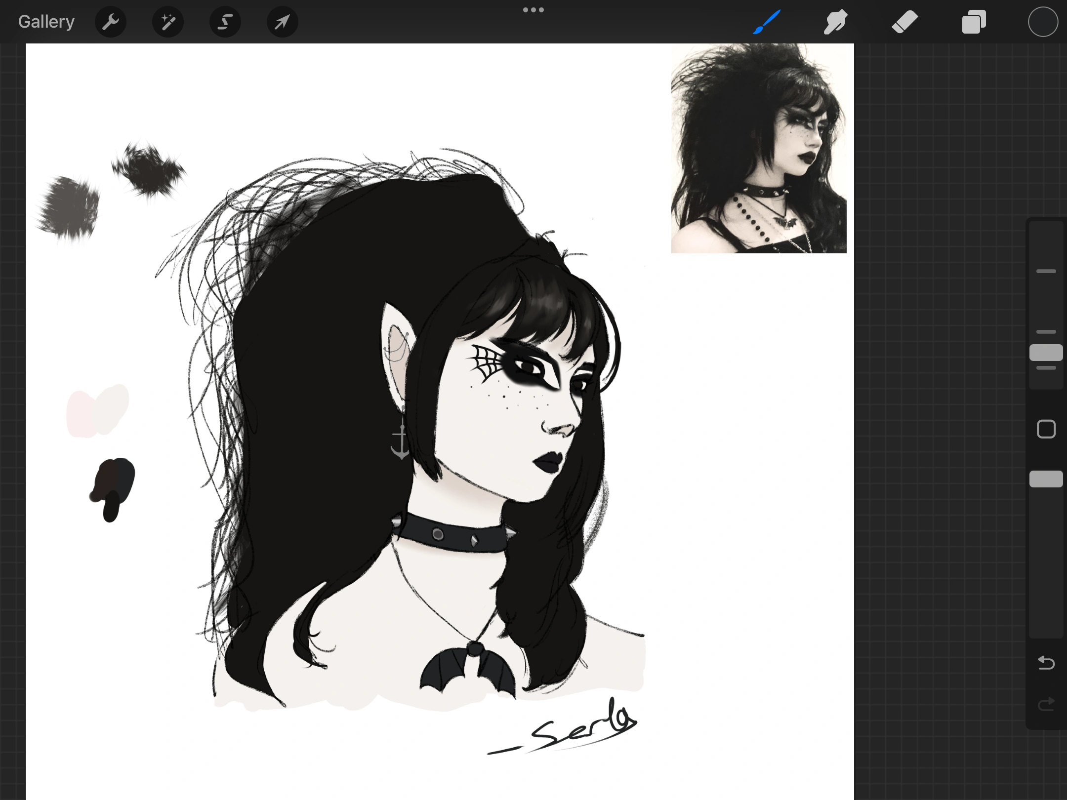 Thoughts on this? (It's my first time drawing a goth person) | Fandom