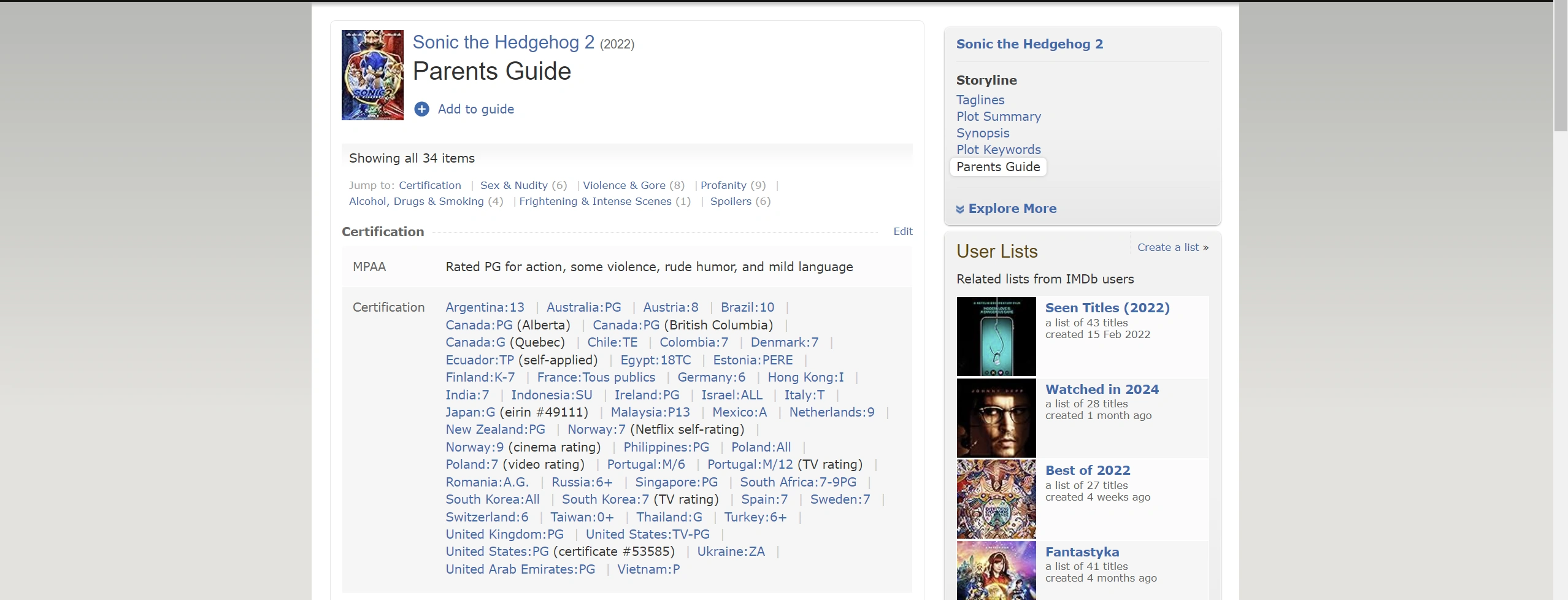 this is how sonic movie 2 rated in different countries | Fandom