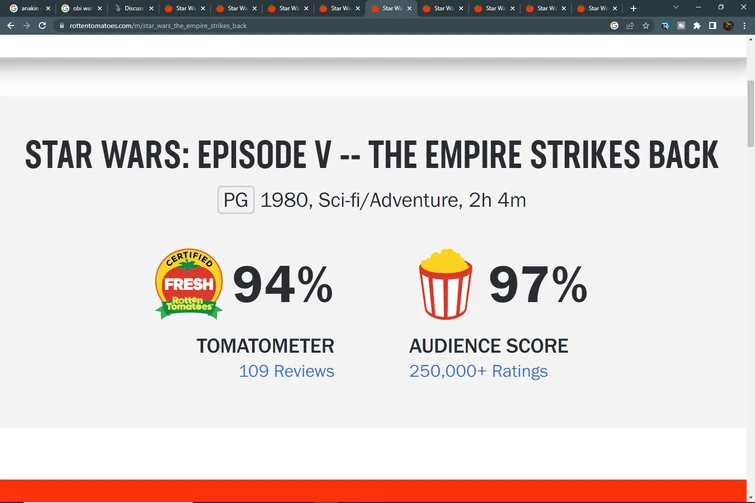 Look at the Star Wars Movies Average Rotten Tomatoes Score | Fandom