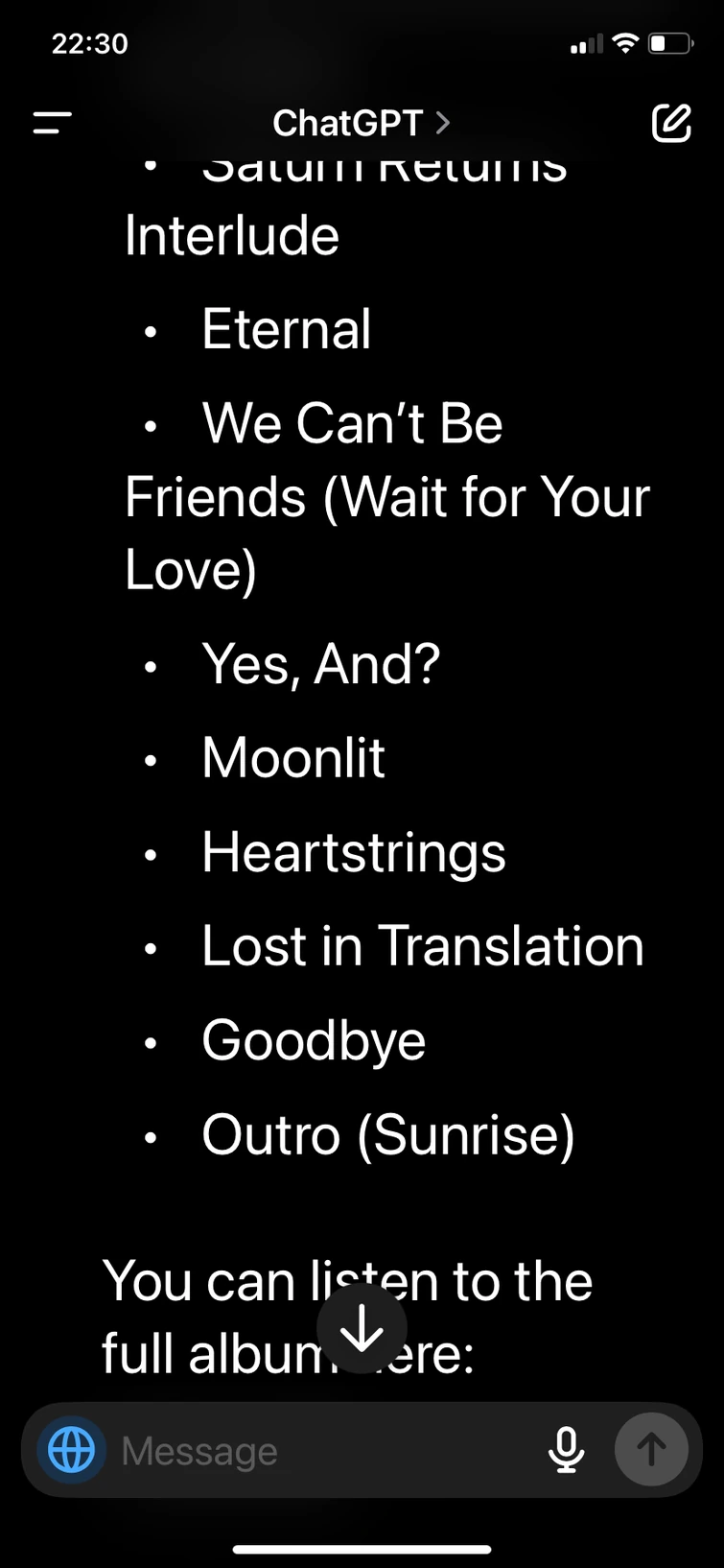 Did ChatGPT leak the original track listing for AG7 | Fandom