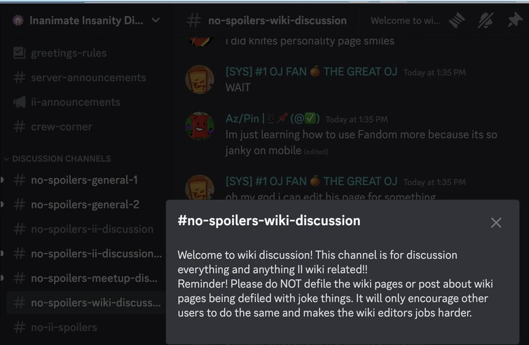 A Wiki channel has been opened in the Official II Discord! | Fandom