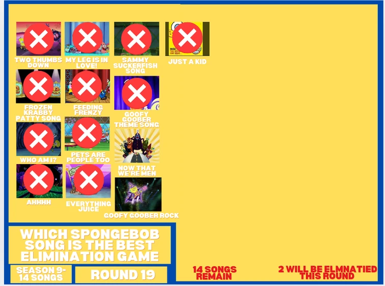 Which SpongeBob song is the best elimination game: Round 19 (Summer game series game 2) | Fandom