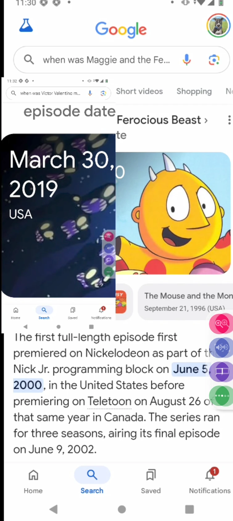 Maggie and the ferocious beast first aired on Nickelodeon on March 30th ...