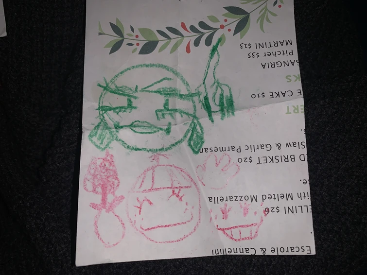 Drew stuff with my sister’s crayon | Fandom