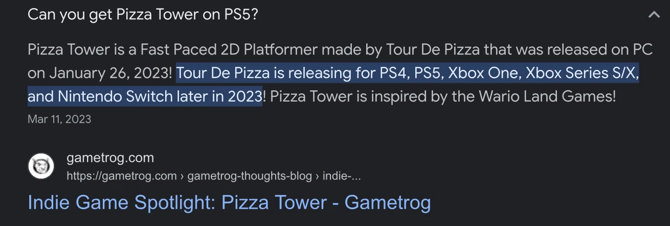 Is it actually confirmed that Pizza Tower will be released on PS5, PS4 ...
