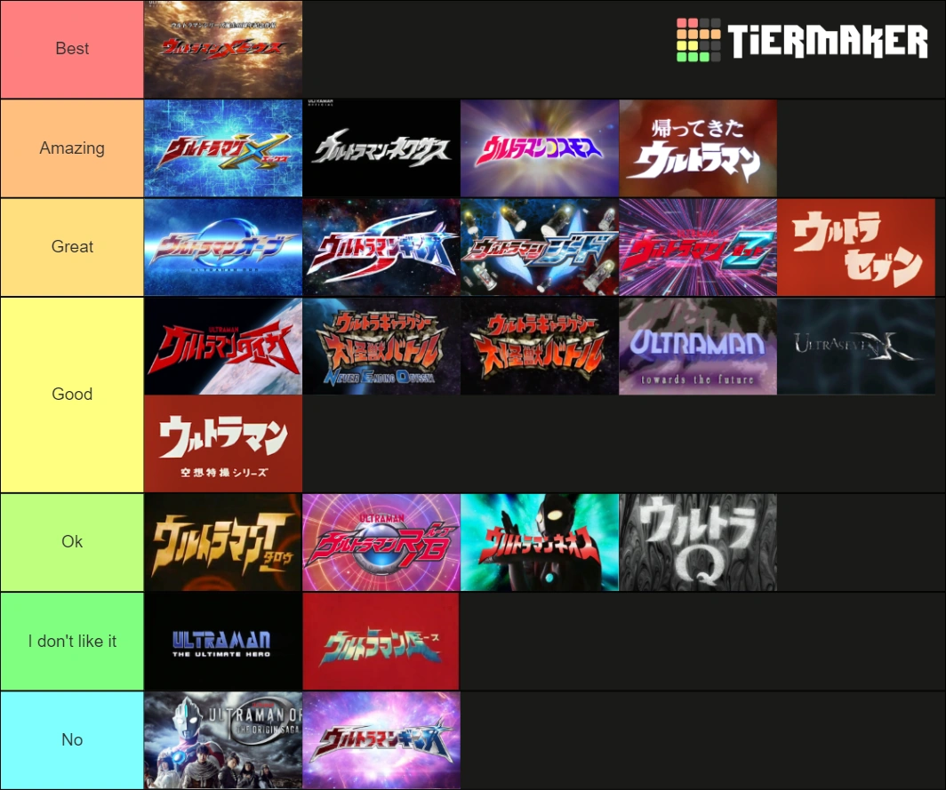 My personal tier list of the Ultra shows | Fandom