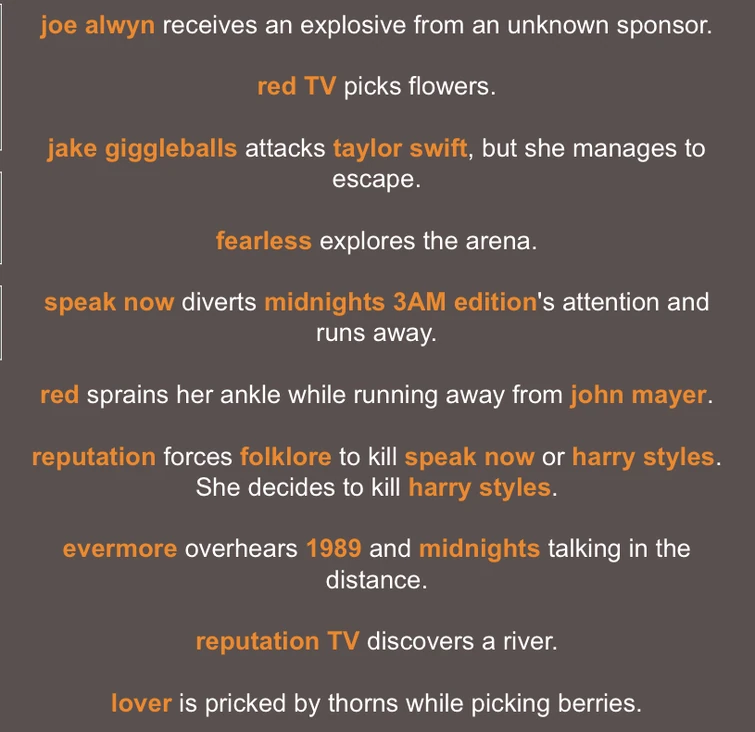 the hunger games (taylor’s version) ROUND TWO | Fandom