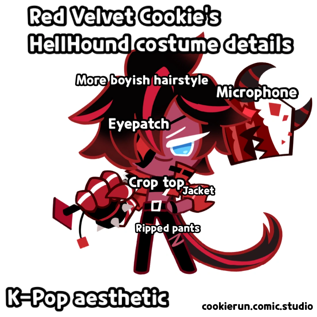 Red Velvet Cookie’s HellHound costume details | Fandom